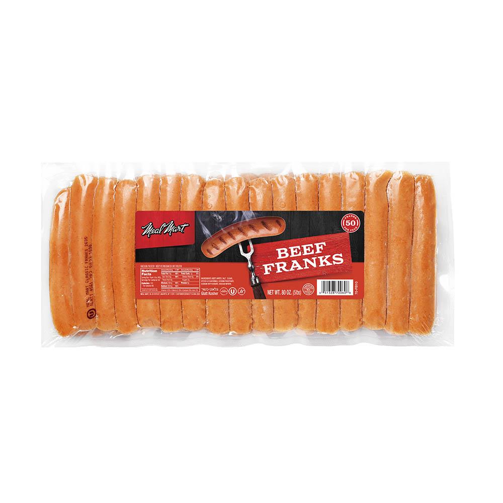 BEEF FRANKS BULK (10 PER LB) – Zaftig Kosher